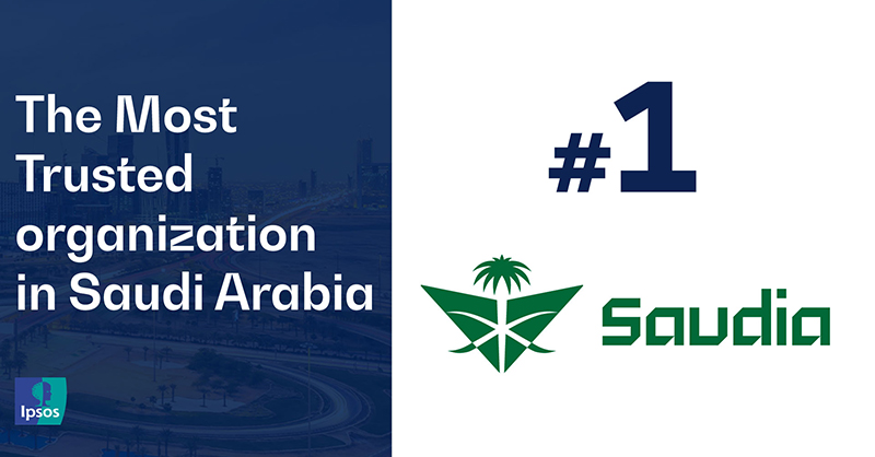 Saudia Ranks First in Most Trusted Organizations in Ipsos Saudi Arabia ...