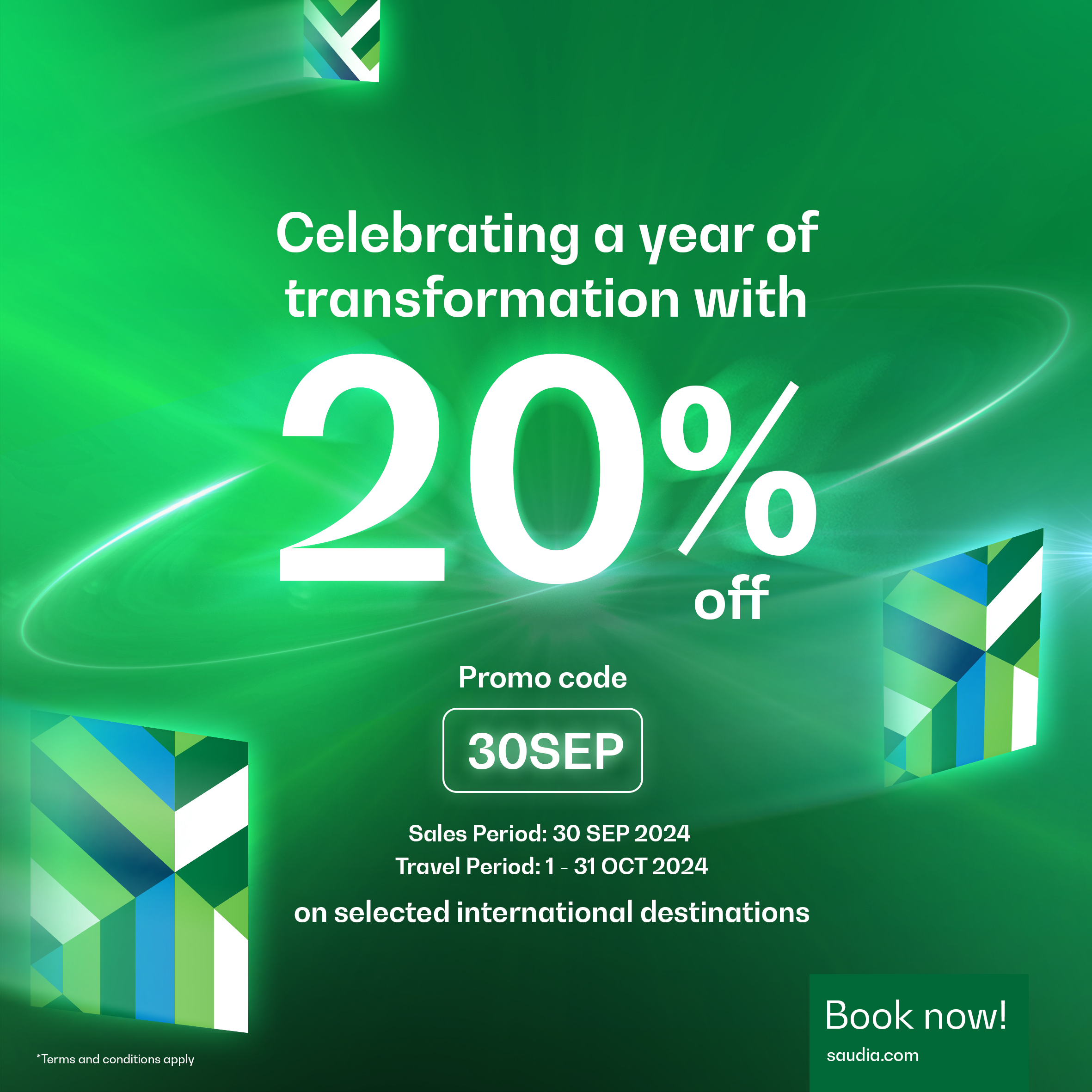 Saudia Announces 20% Discount Promotion